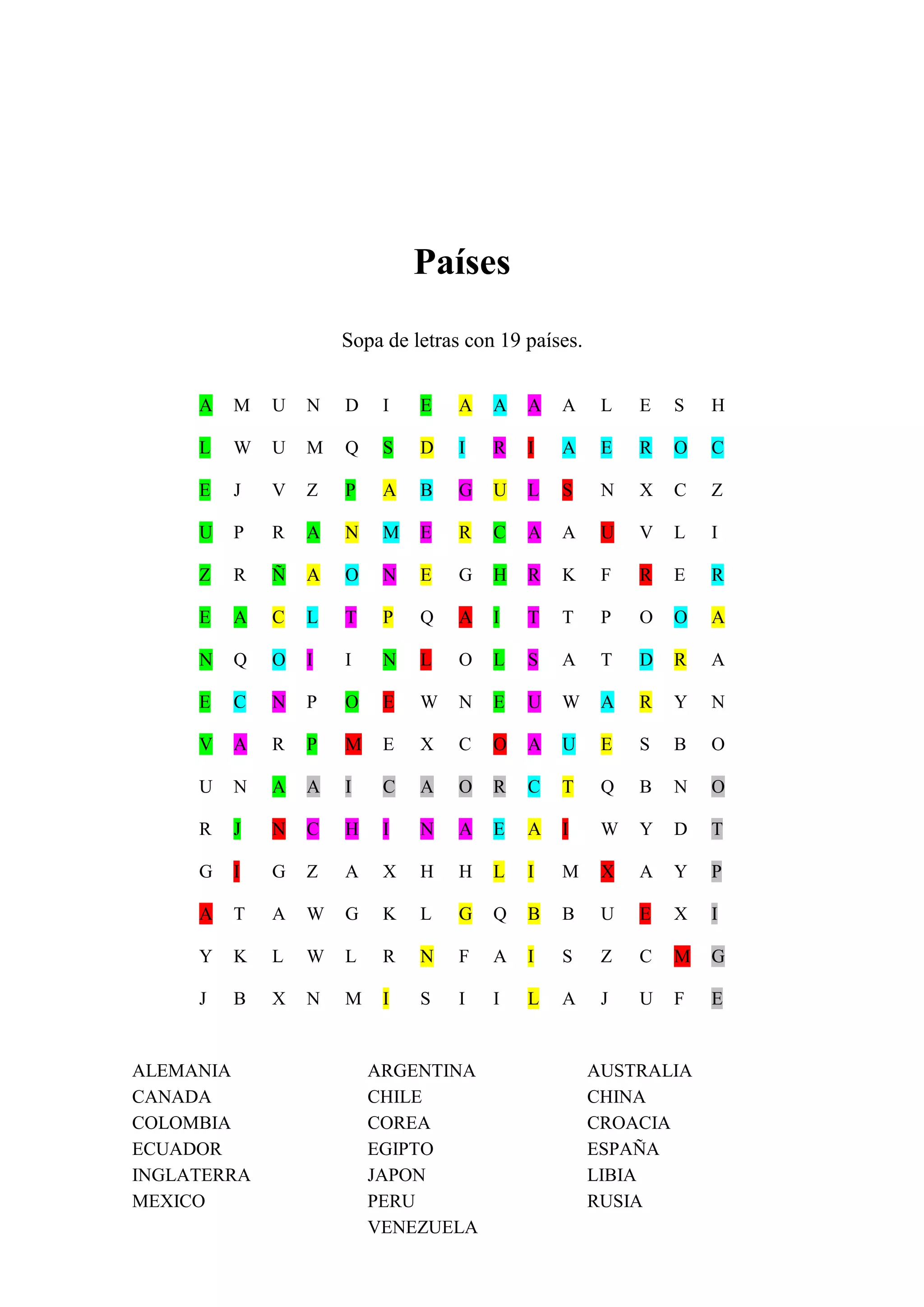 Sopa de letras y crucigrama | DOCX