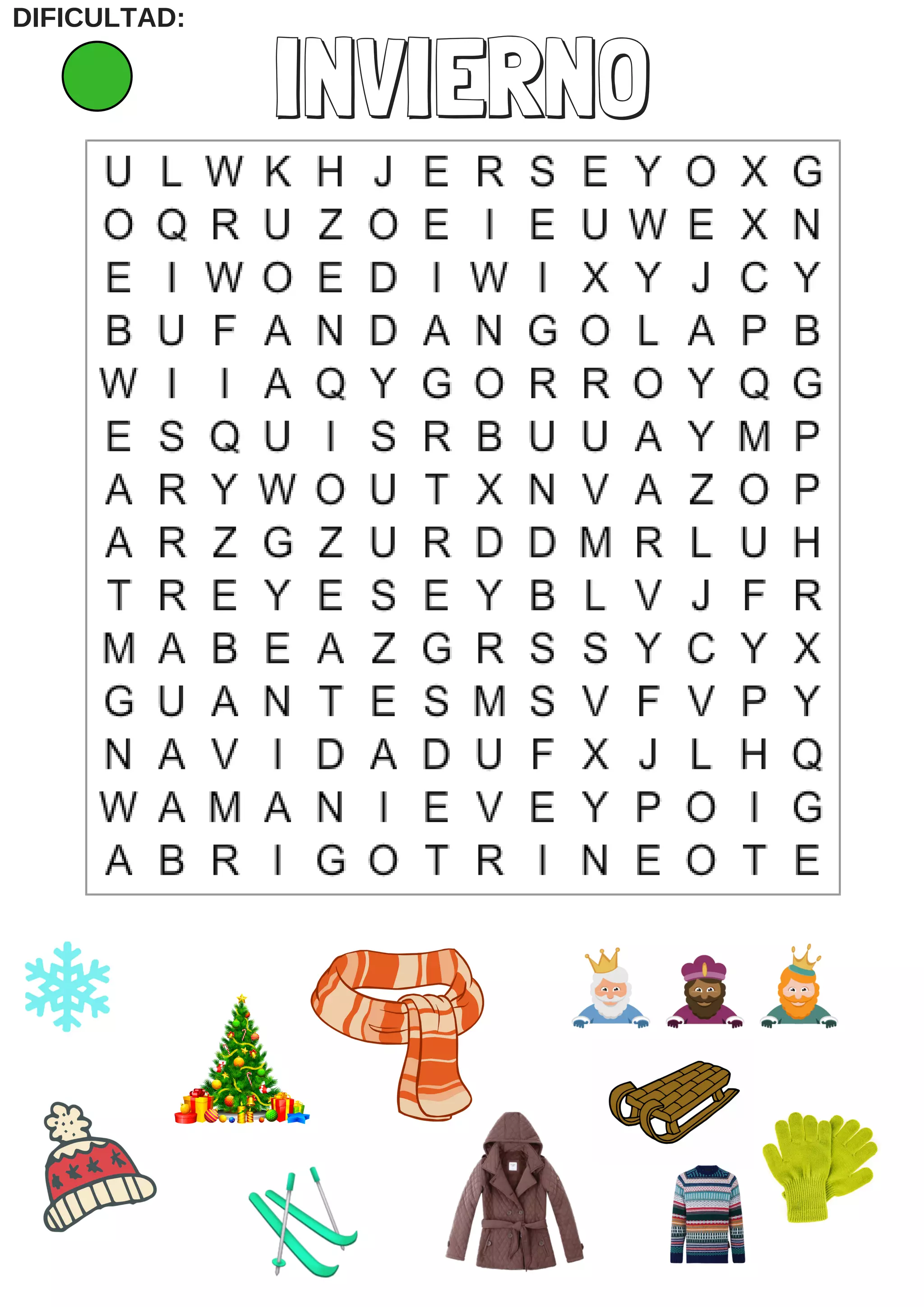 SOPA DE LETRAS DE INVIERNO | PDF