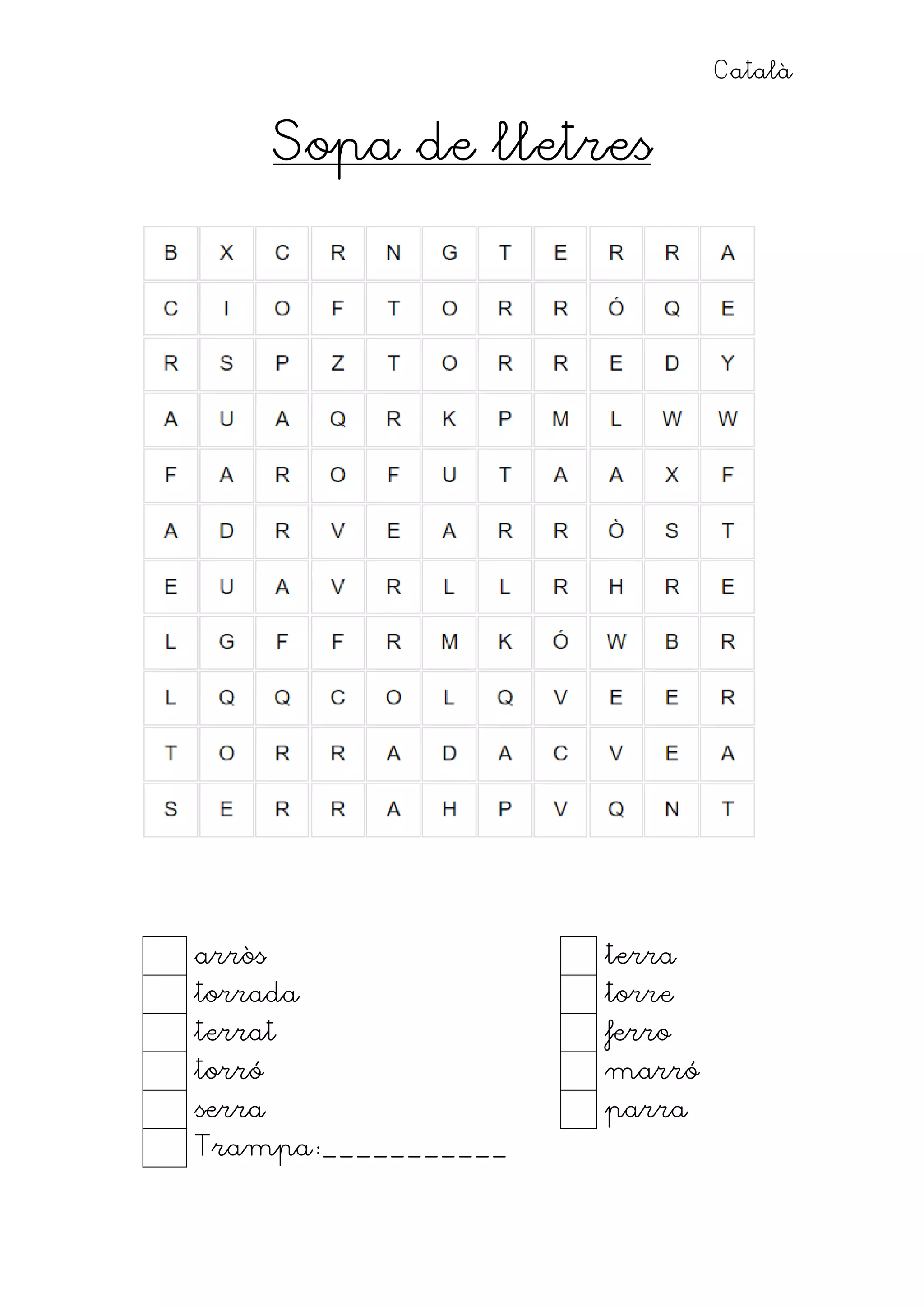 Sopa de lletres | PDF