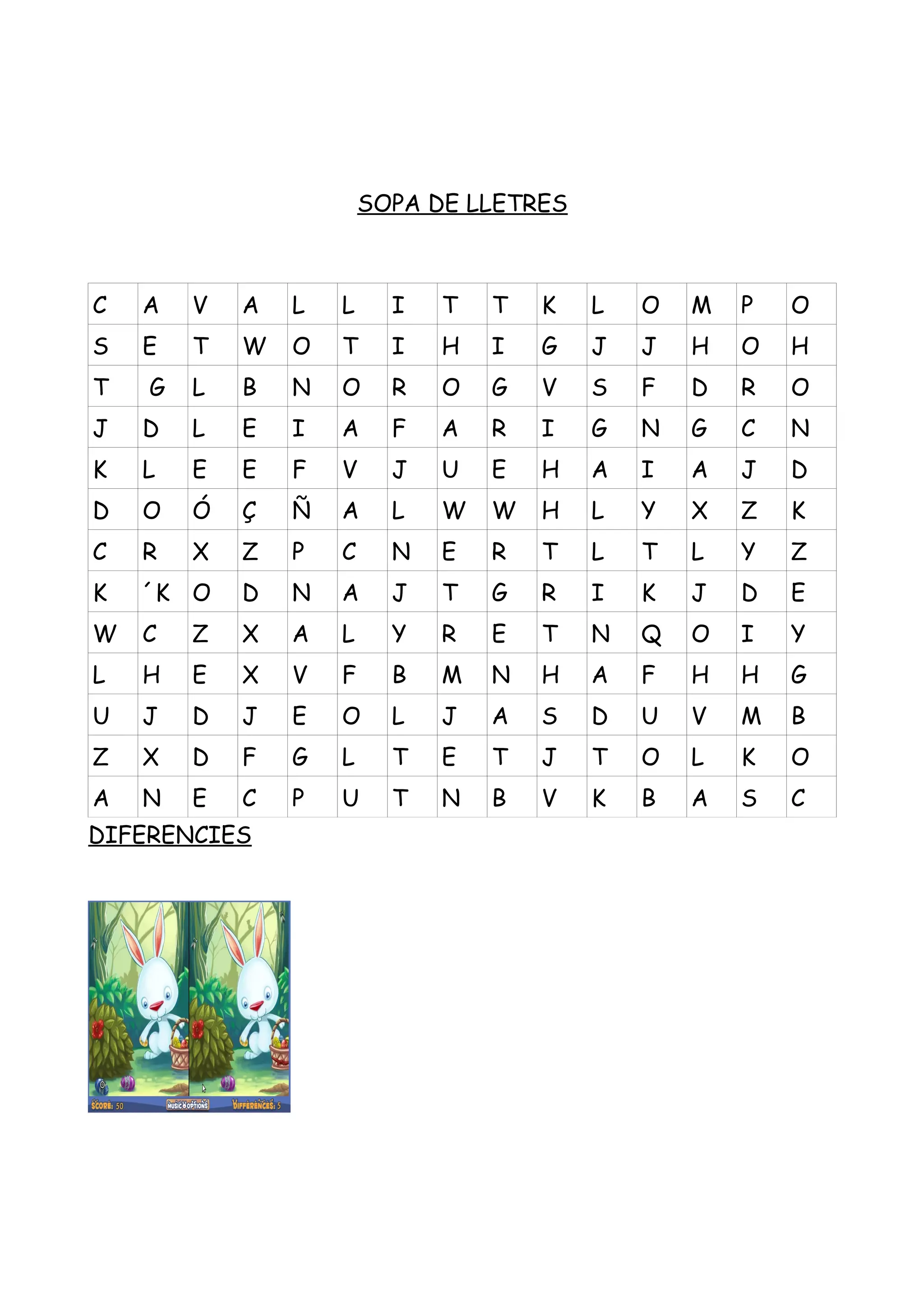 Sopa de lletres nora alba | PDF