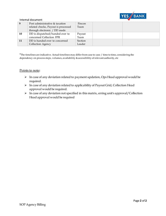 SOP Agency billing | DOCX | Business | Business and Finance