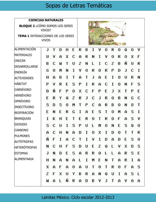 Sopa letra p3 2bim | PDF