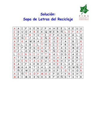 Sopa letras reciclaje (2) | PDF