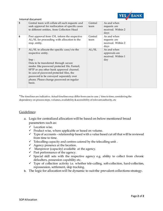 SOP Allocation | DOCX | Technology & Computing