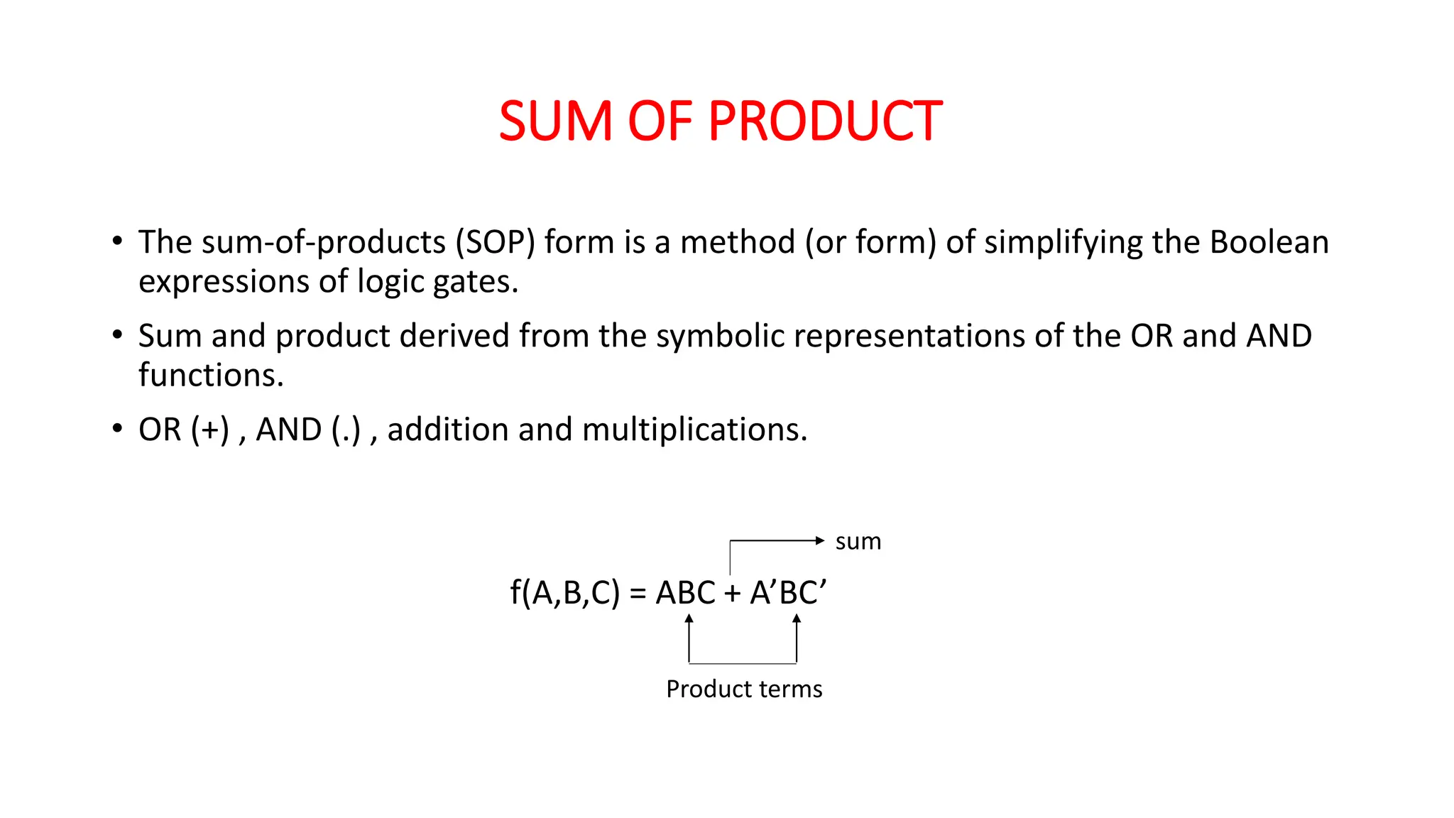 SUM OF PRODUCT AND PRODUCT OF SUM FORM .pptx