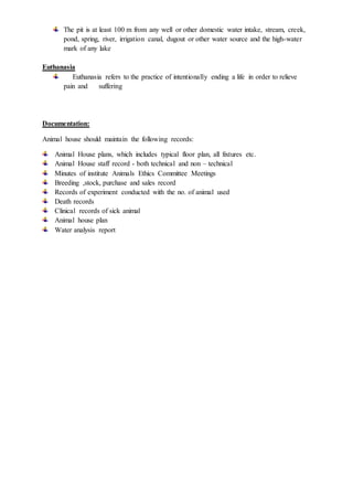 Standard Operating Procedure for animal house | DOCX