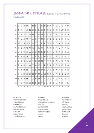 Sopas de letras_musicales | PDF