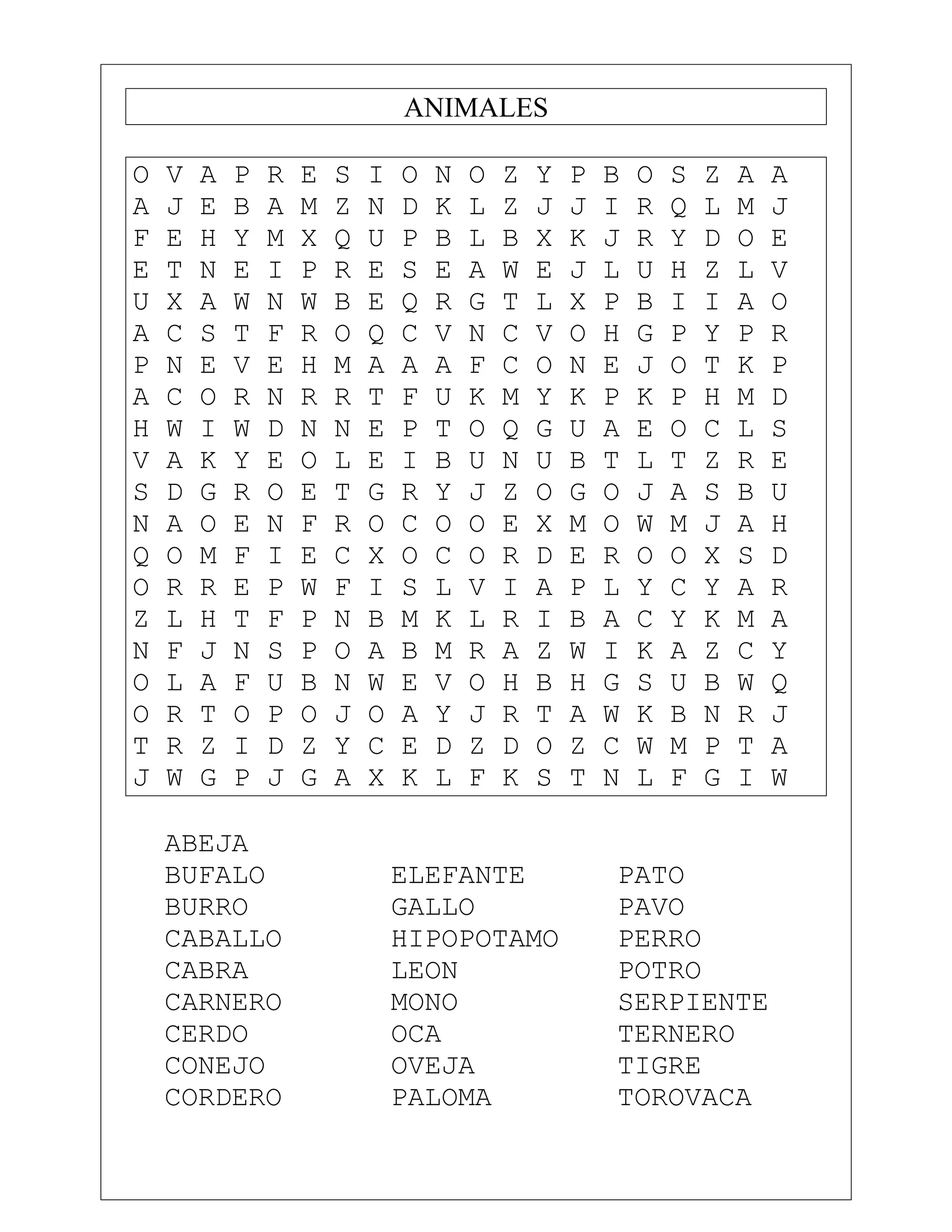 Sopas de letras varias | DOC