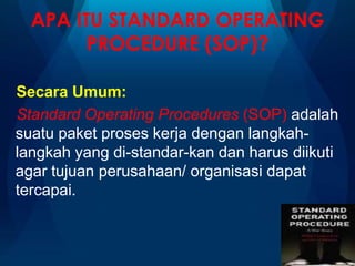 Menyusun Standard Operating Procedure (SOP) Sesuai KPI (SOP Base on KPI ...