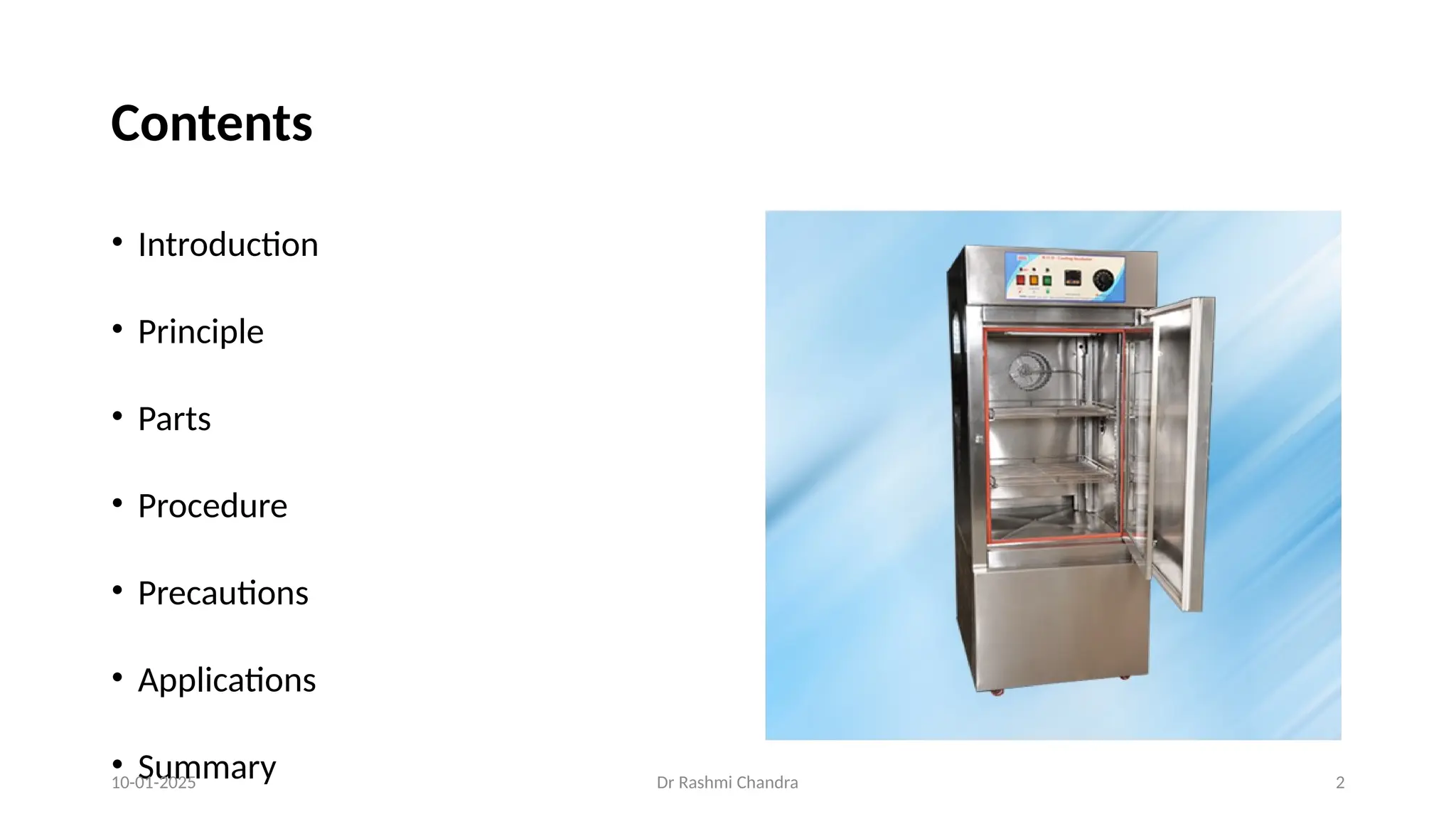 BOD Incubator (Standard operating procedure) | PPTX