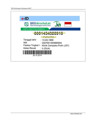 SOP PERHITUNGAN & PEMBAYARAN BPJS KETENAGAKERJAAN dan BPJS KESEHATAN | PDF