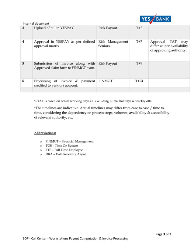 Sop call center payout computation invoice processing version 1.0 | PDF | Business Accounting ...