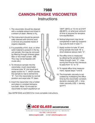 Sop cannon fenske-viscometer | PDF