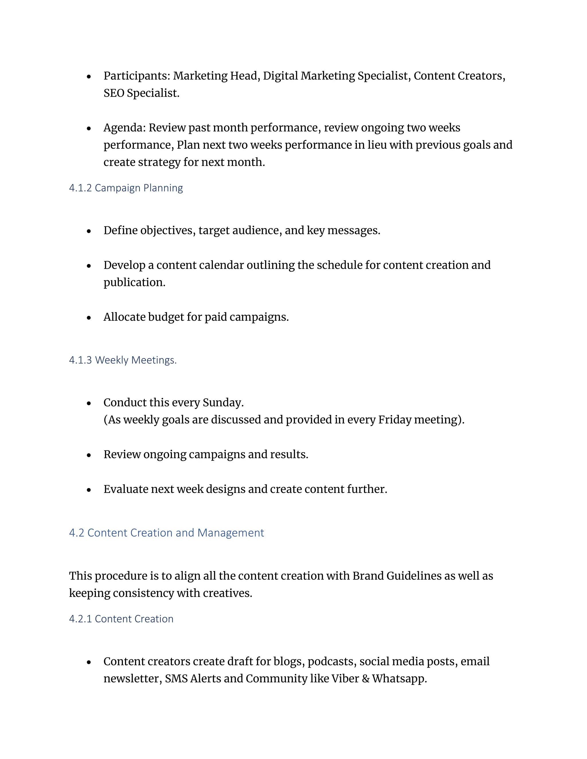 Standard Operating Procedure for Digital Marketing | PDF
