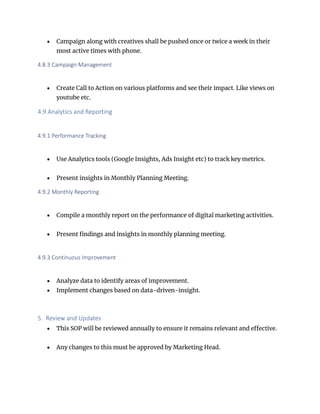 Standard Operating Procedure for Digital Marketing | PDF