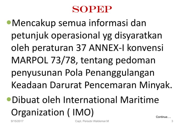 SOPEP MANUAL | PDF
