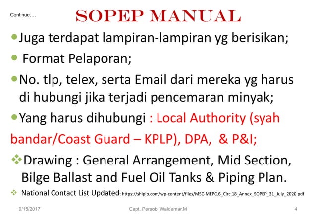 SOPEP MANUAL | PDF