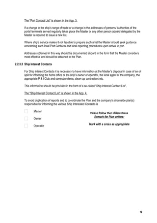 Sopep sample plan | DOC