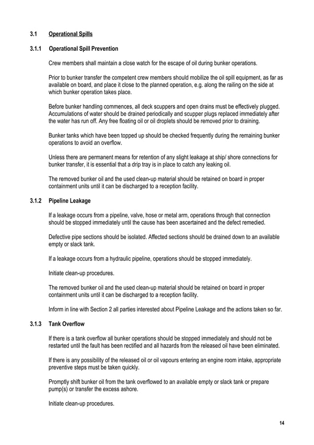 Sopep sample plan | PDF