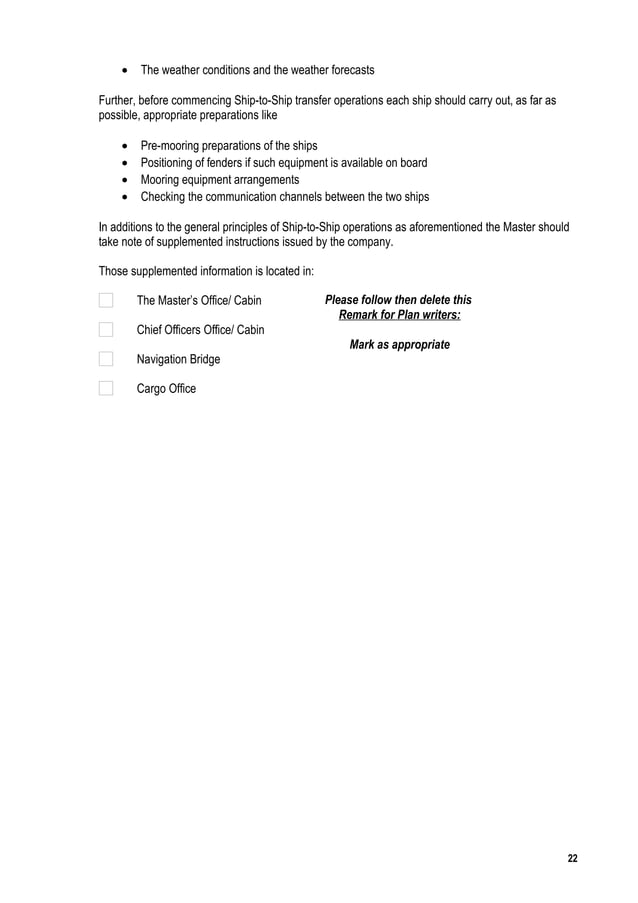 Sopep sample plan | PDF