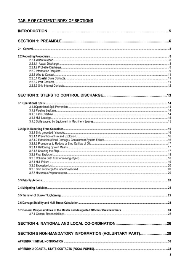 Sopep sample plan | PDF