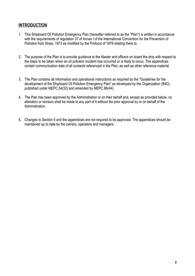 Sopep sample plan | PDF