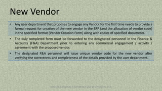 Standard Operating Procedures for Vendor Master Management in ERP | PDF