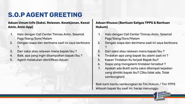 SOP & FLOW AGENT CALL CENTER TIMNAS AMIN | PPT