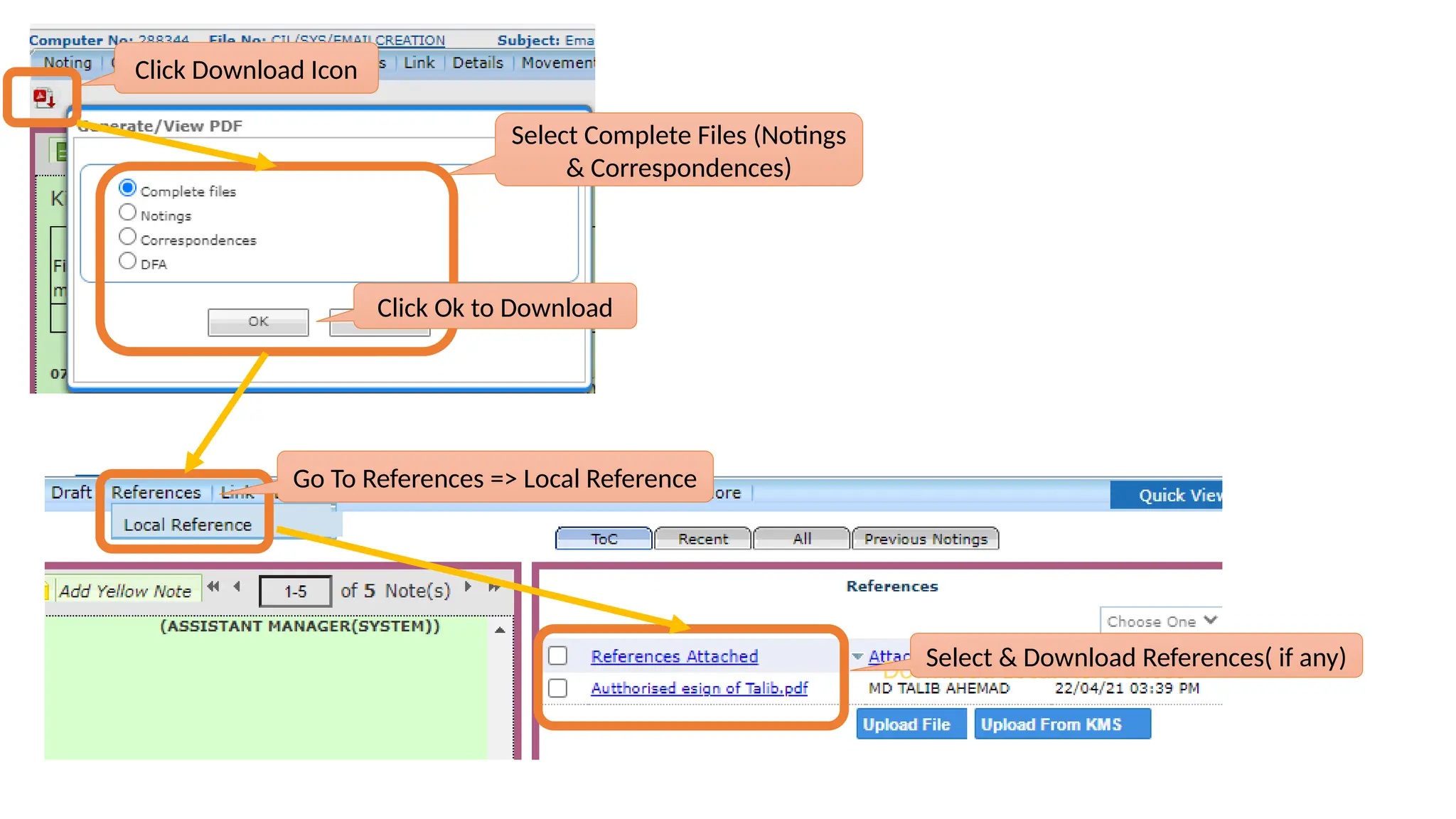 SOP for Downloading Files & Receipts from e-Office 30042021 | PPTX