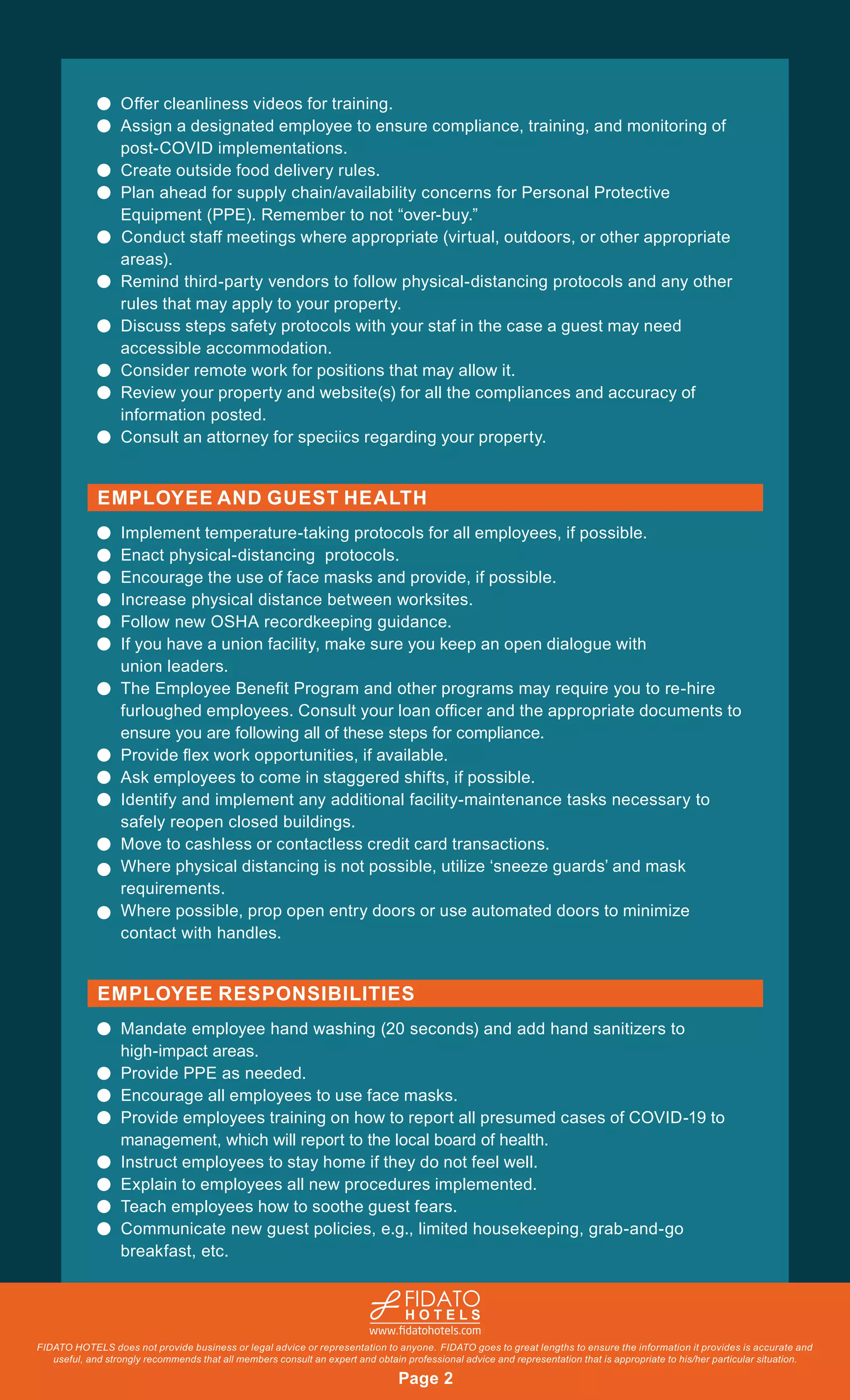 SOP for hotels and resorts post COVID by fidato hotels | PDF