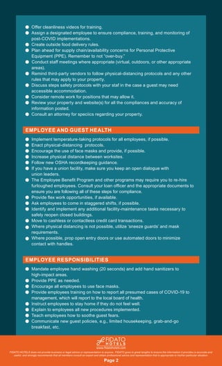 SOP for hotels and resorts post COVID by fidato hotels | PDF ...