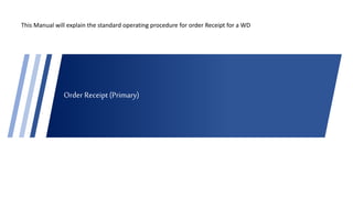 SOP for Order Fulfillment (WD) | PPTX