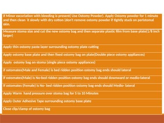 SOP FOR OSTOMY CARE power point presentation | PPTX