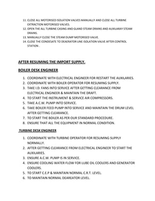 Sop for total_power_failure.[1] | PDF