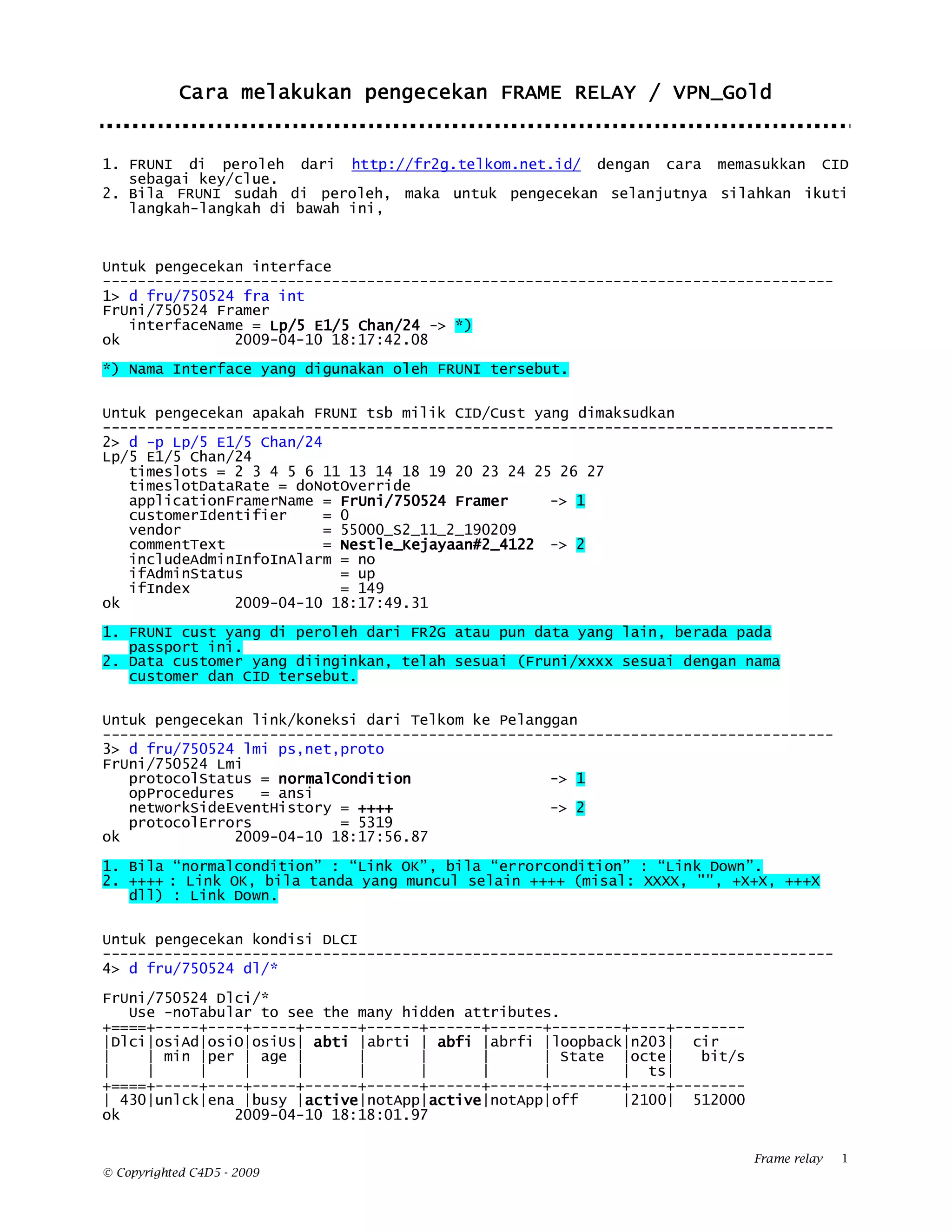 Sop frame relay | PDF