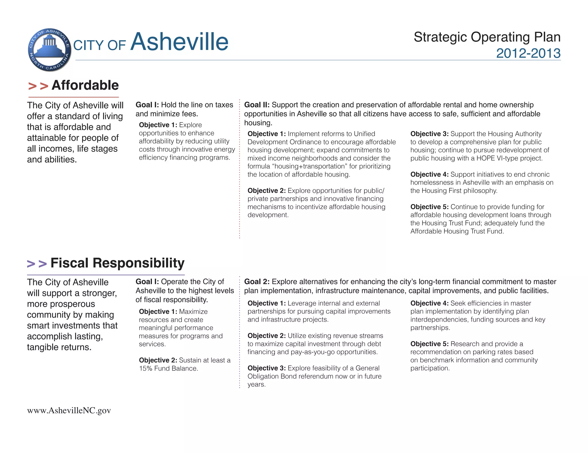 City of Asheville Strategic Operating Plan | PDF