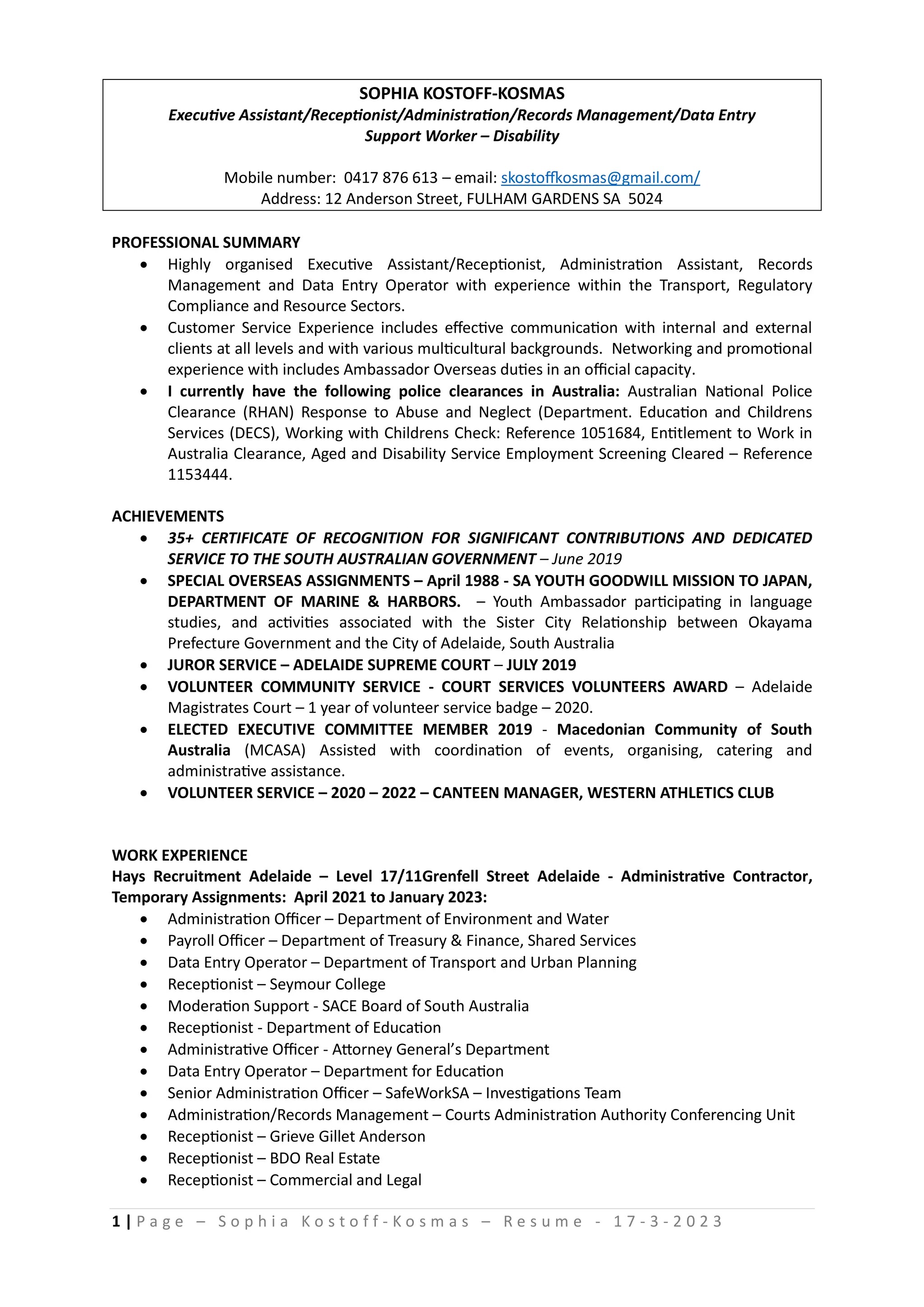 SOPHIA KOSTOFF-KOSMAS - RESUME - Summary.docx