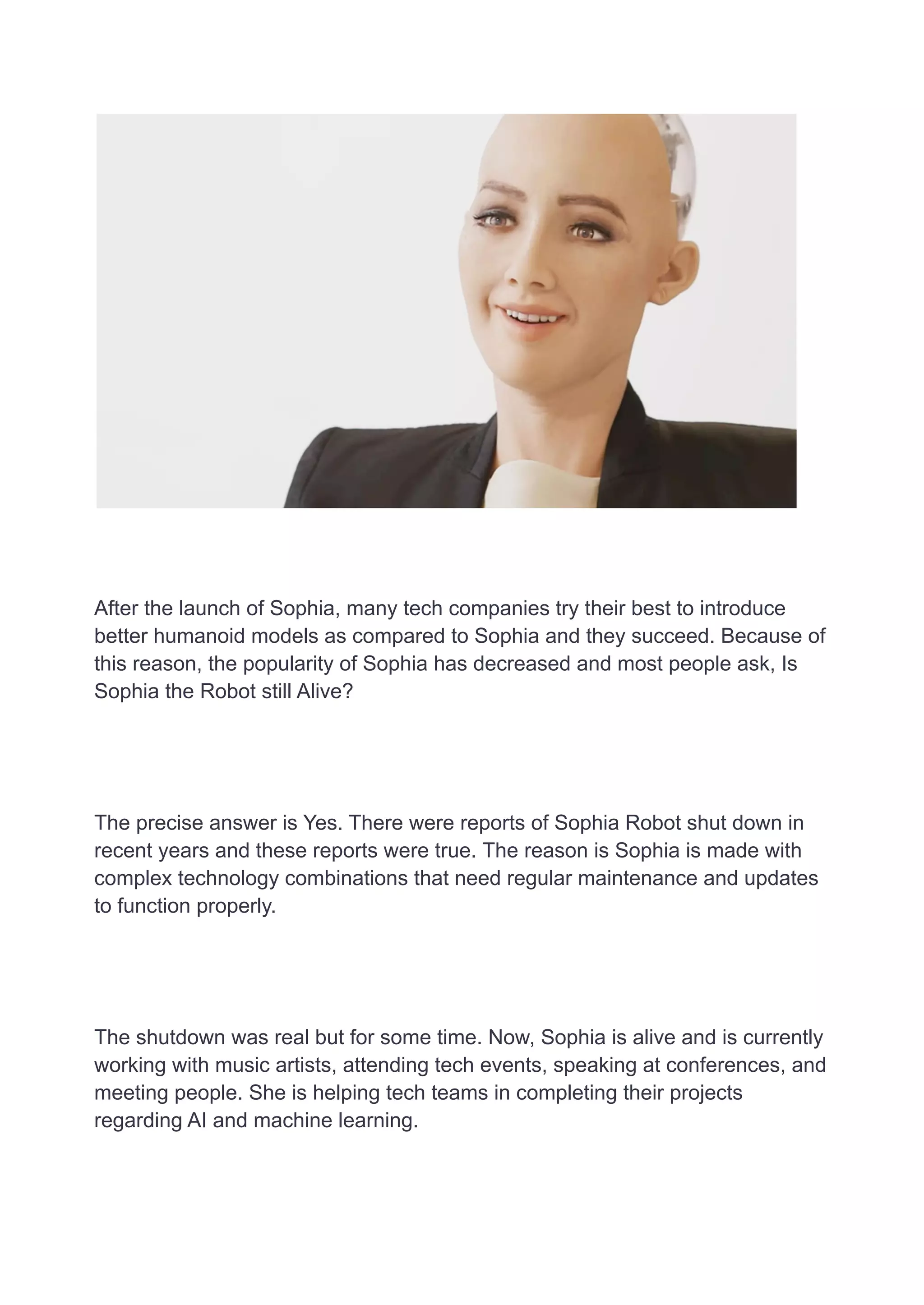 Sophia Robot Inventor – Who Invented Sophia | PDF
