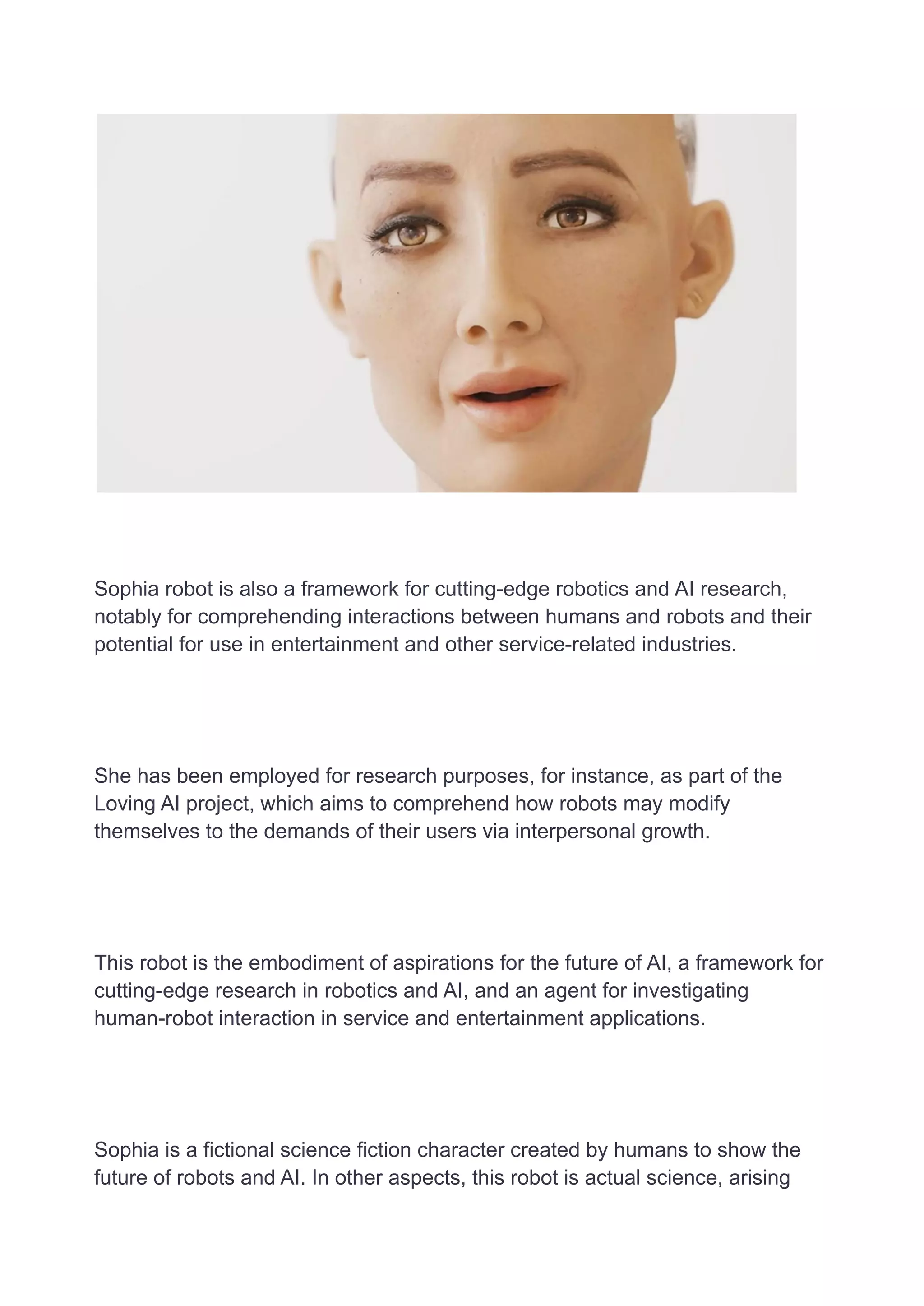 Sophia Robot Inventor – Who Invented Sophia | PDF
