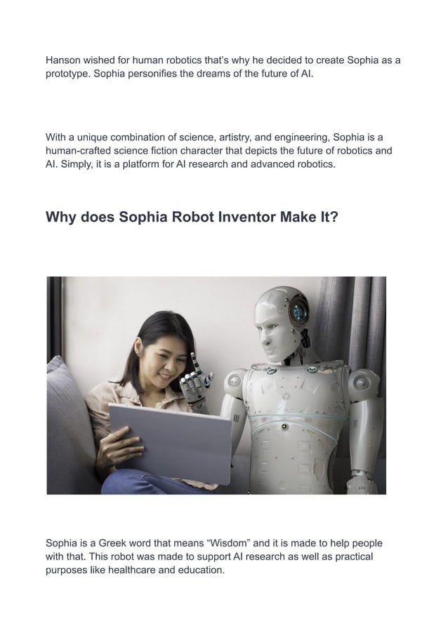 Sophia Robot Inventor – Who Invented Sophia | PDF | Robotics ...
