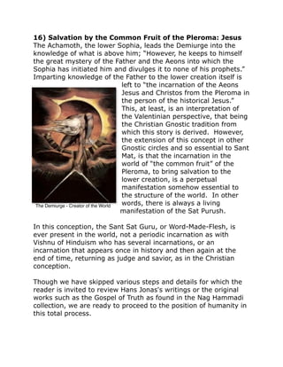 Sophia's passion: Sant Mat and the Gnostic Myth of Creation | PDF