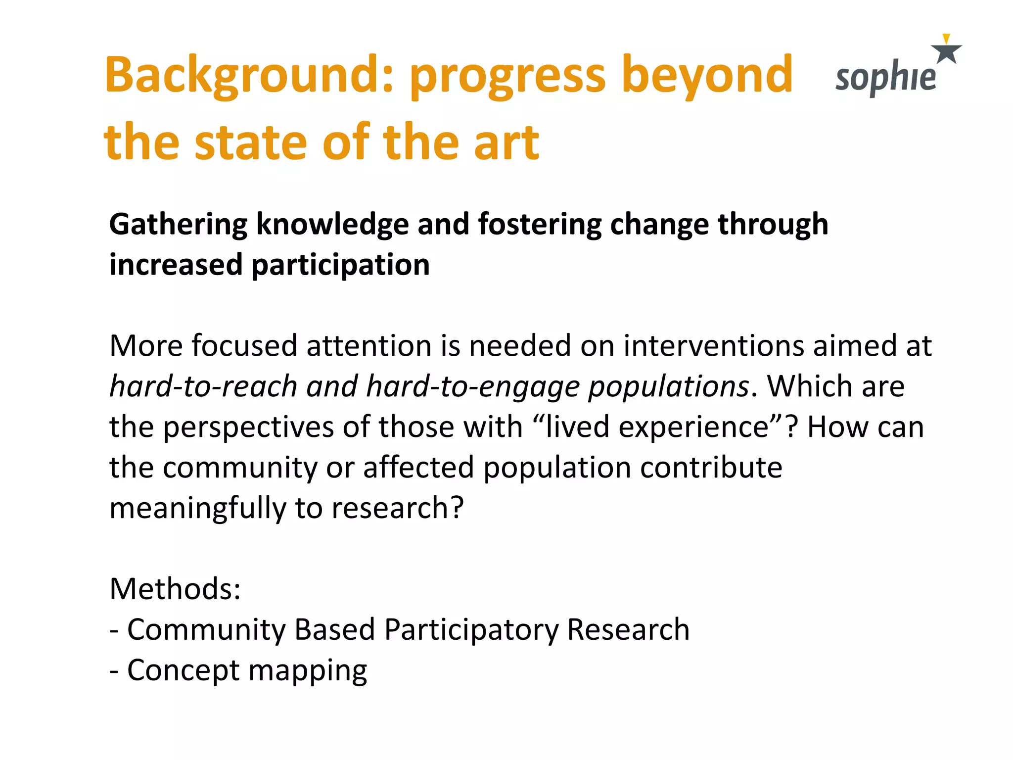 Sophie project overview | PPTX