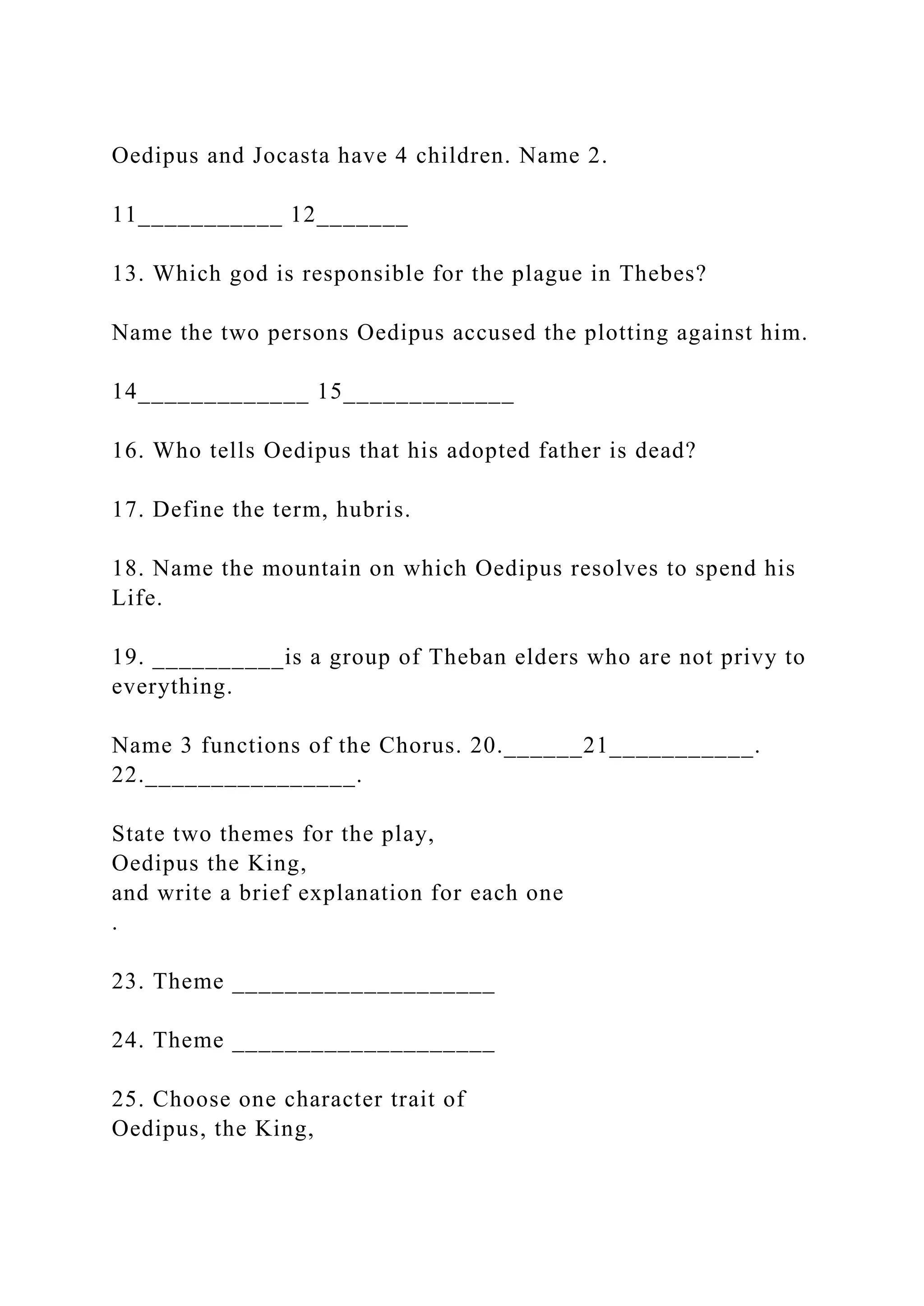 Sophocles, Oedipus the KingPart of the power of this play .docx