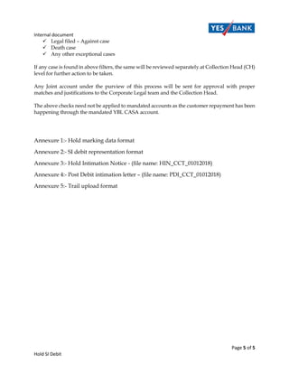 Sop hold debit version 1 | PDF