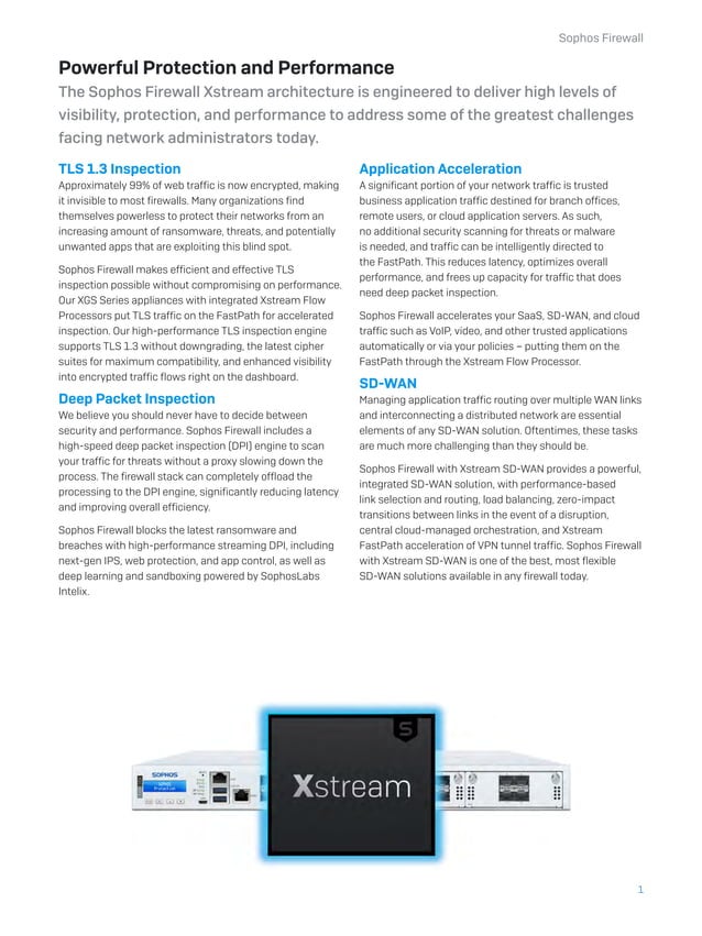 Sophos Xgs Series Firewall Datasheet Pdf
