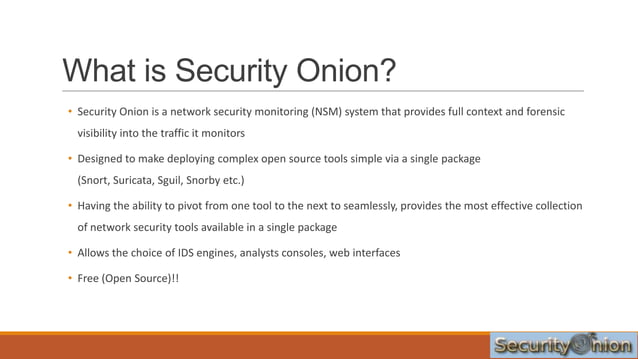 Security Onion - Brief | PPTX