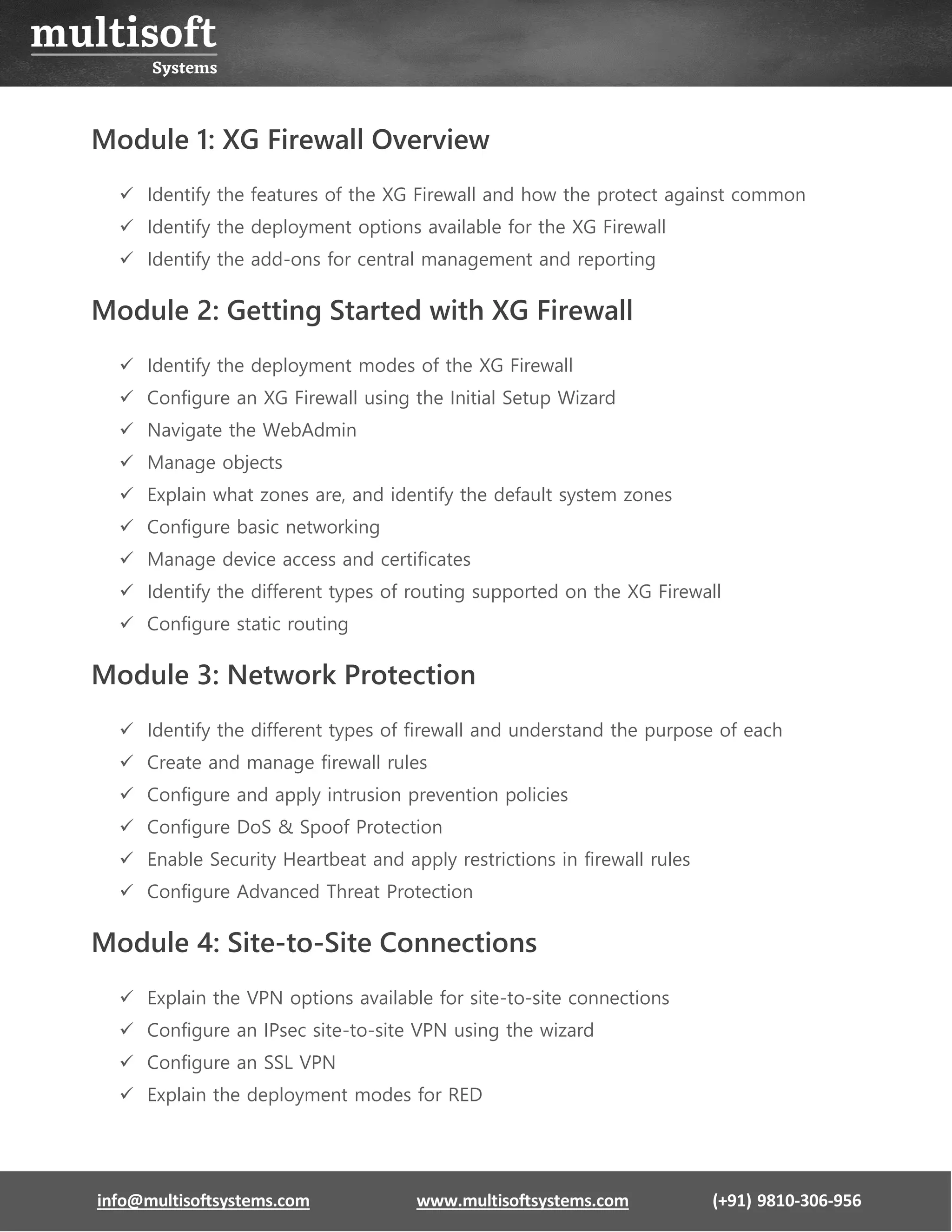 Sophos XG Firewall Administrator Training course online | PDF