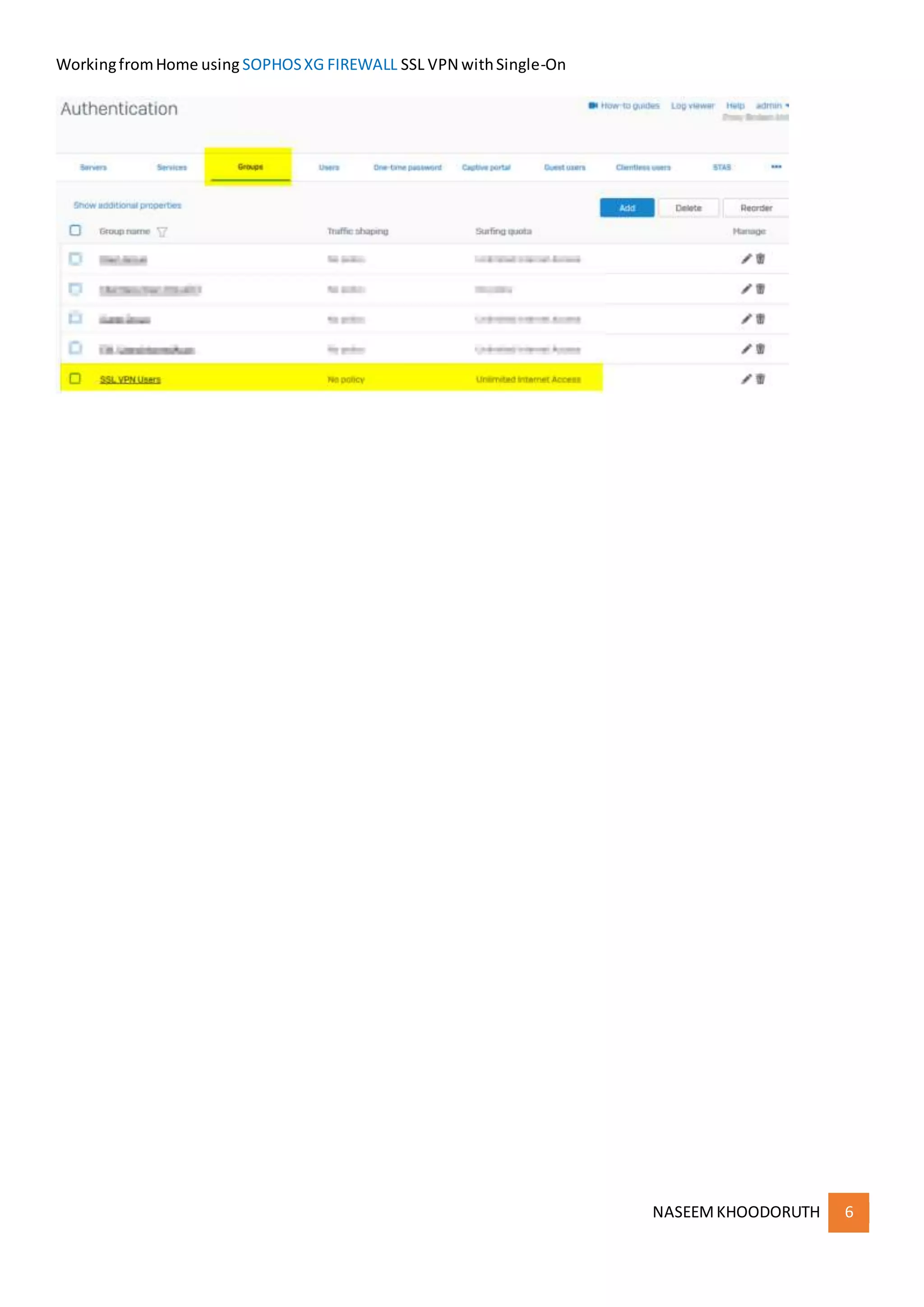 Sophos XG FIREWALL SSL VPN Configuration | DOCX