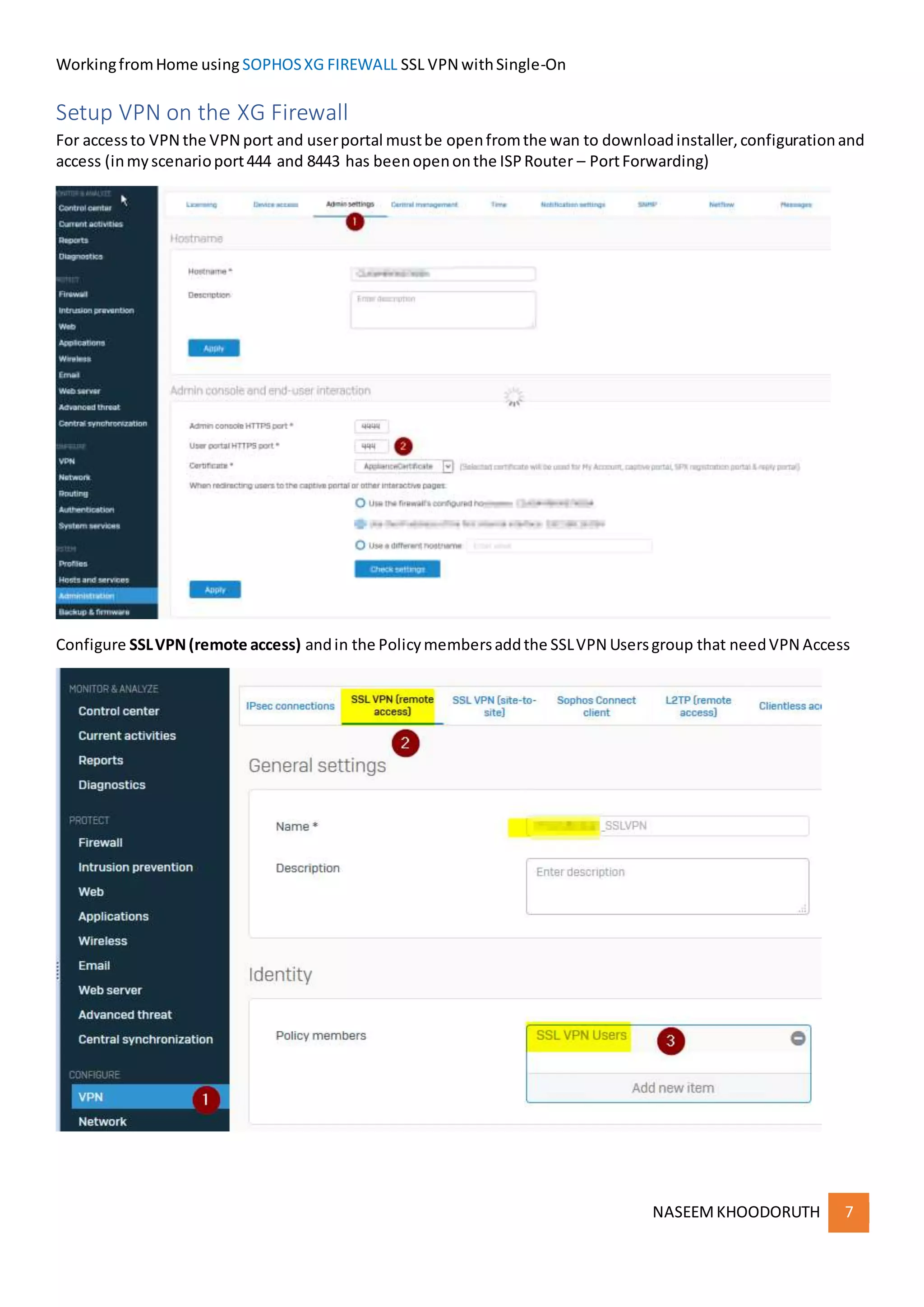 Sophos XG FIREWALL SSL VPN Configuration | PDF
