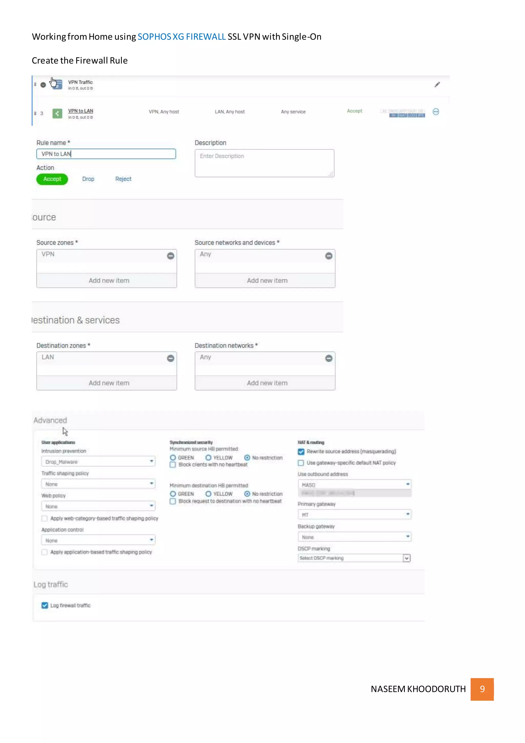 Sophos XG FIREWALL SSL VPN Configuration | DOCX